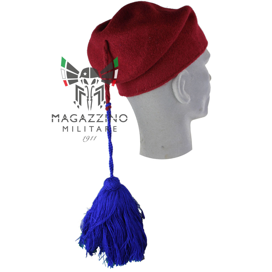 Fez Bersaglieri cappello berretto Cremisi con ricciolina