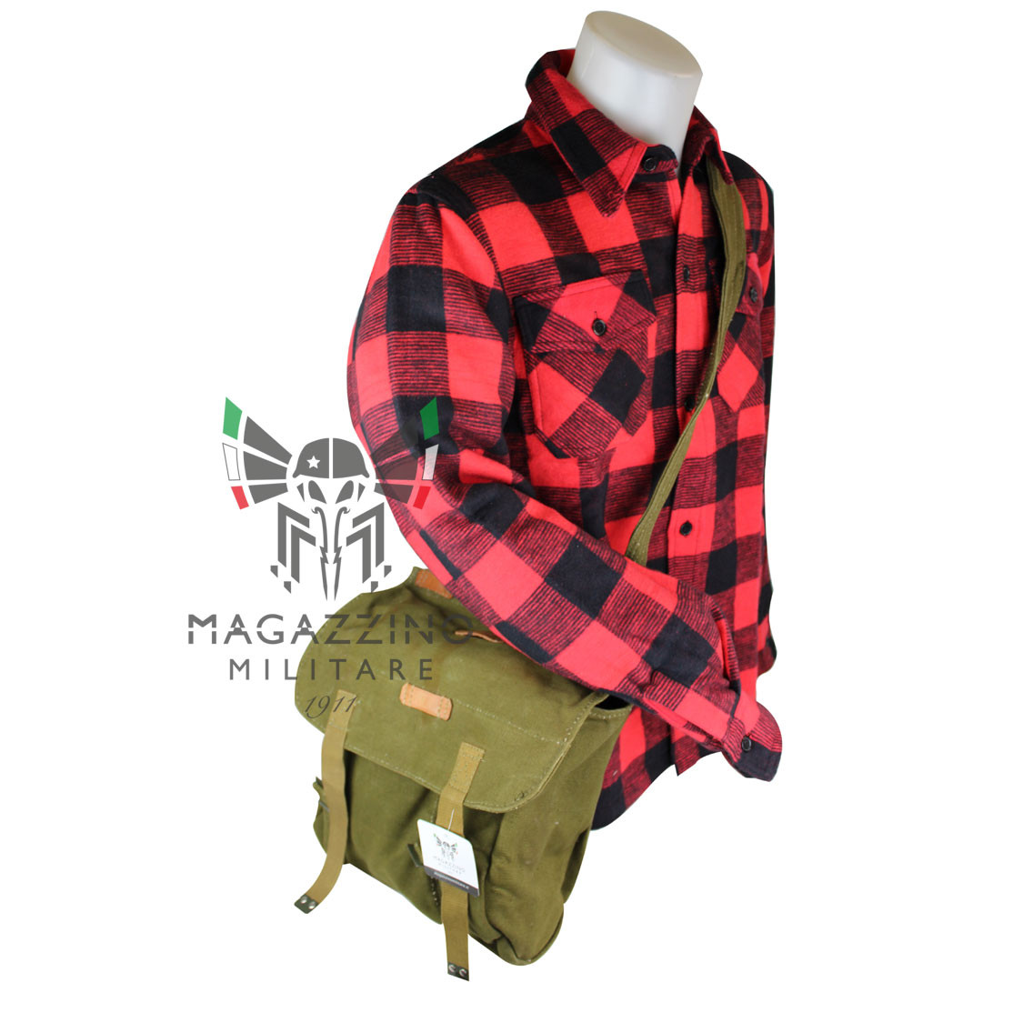 Military Bag Romanian Army Genuine leather canvas vintage USED