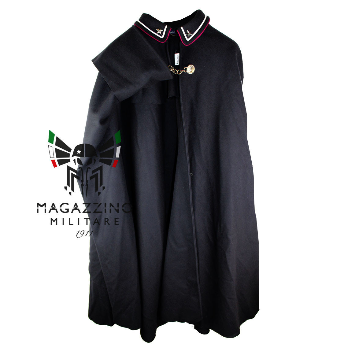 Tabarro mantello panno MADE IN ITALY Lana 100% NERO NUOVO Accademia ...