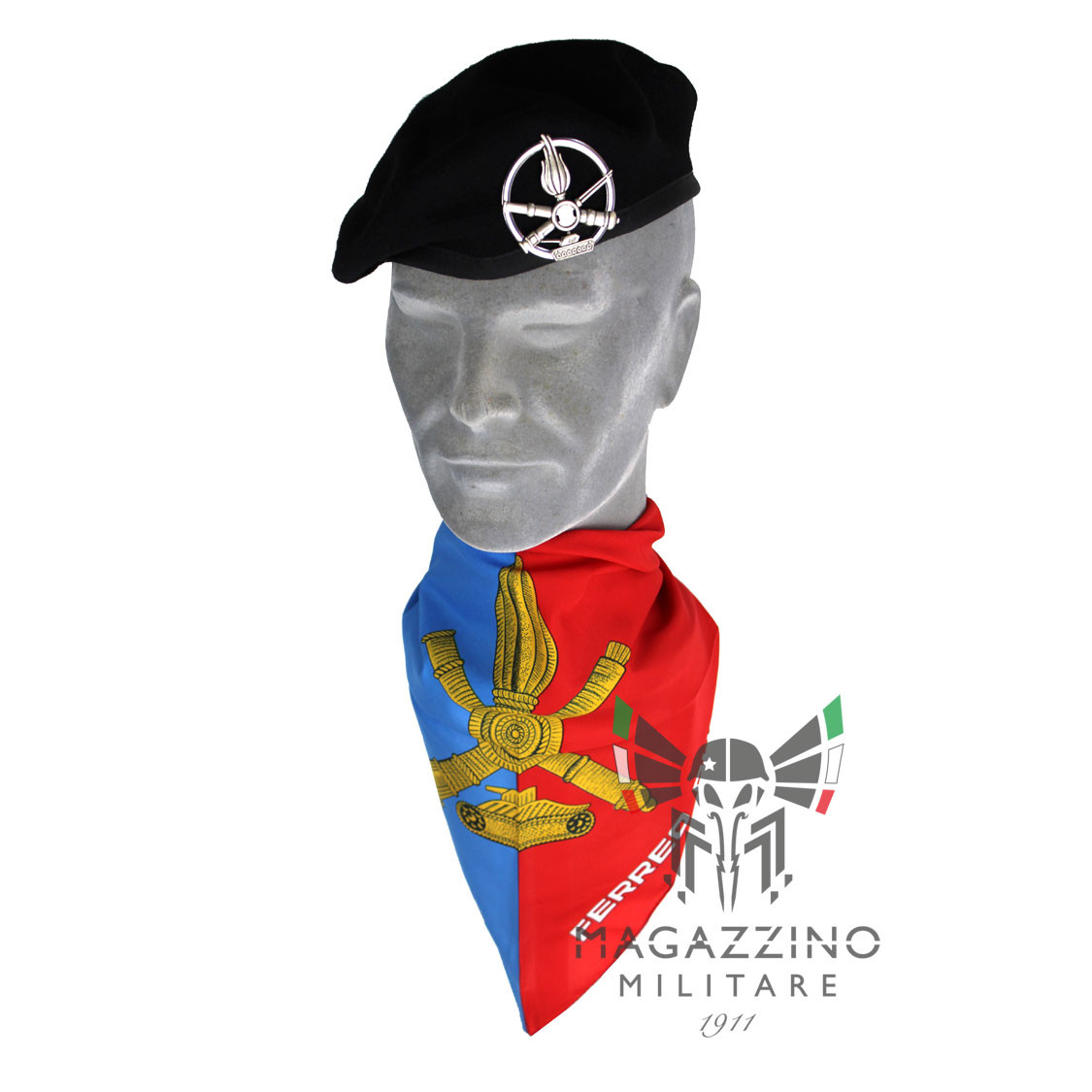 Basco Nero Carristi con fregio in metallo F16 Originale Esercito Italiano