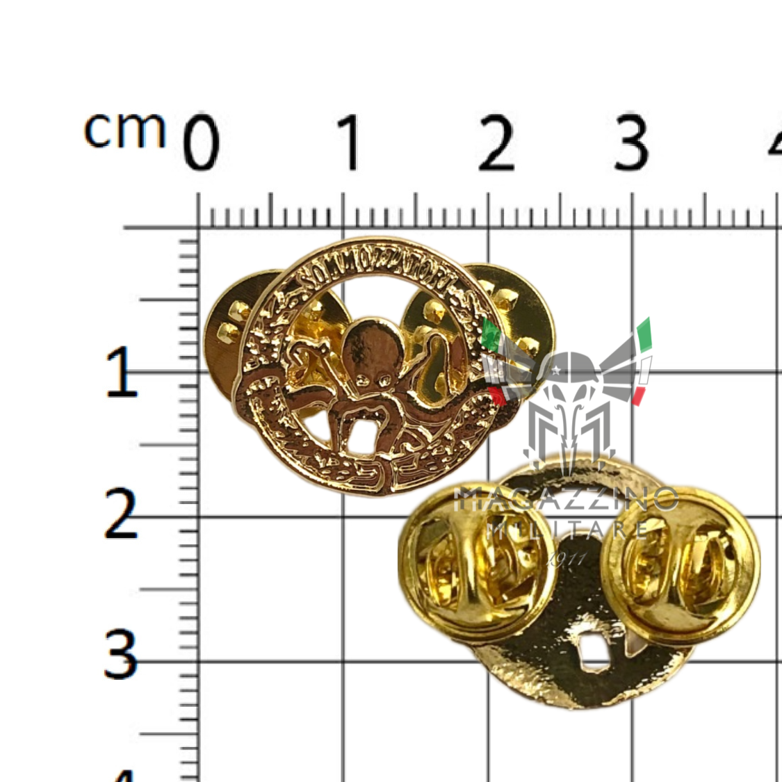 Metal Pin Badge Italian Navy Divers Diameter 20mm Gold (209)