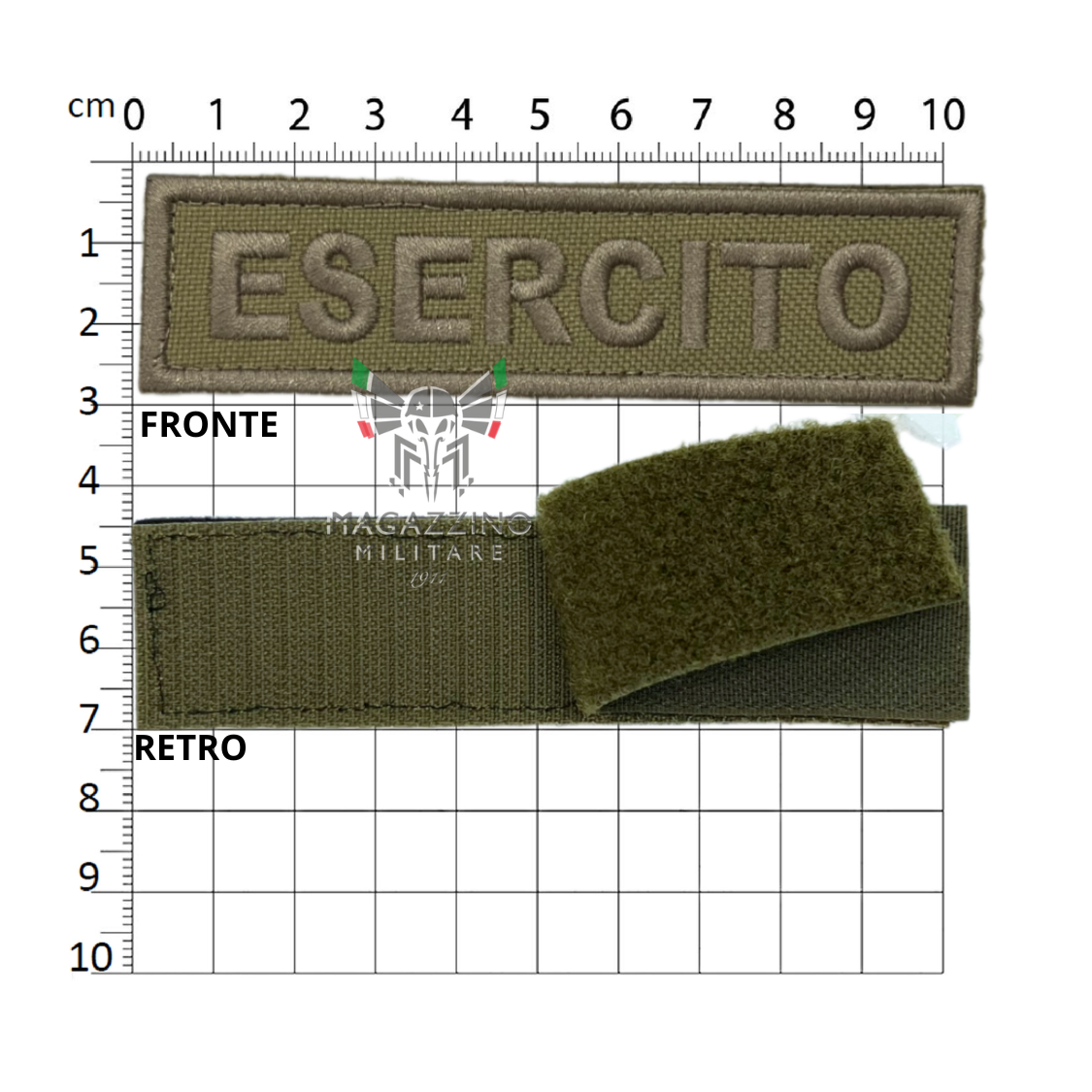 Embroidered Army Patch 12x3 cm with Velcro on Sand Background (96)