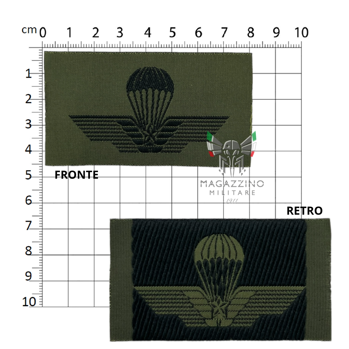 PATCH MILITARE Brevetto Paracadutisti FOLGORE VINTAGE Anni '80/'90 VO/Nero Militare (123)