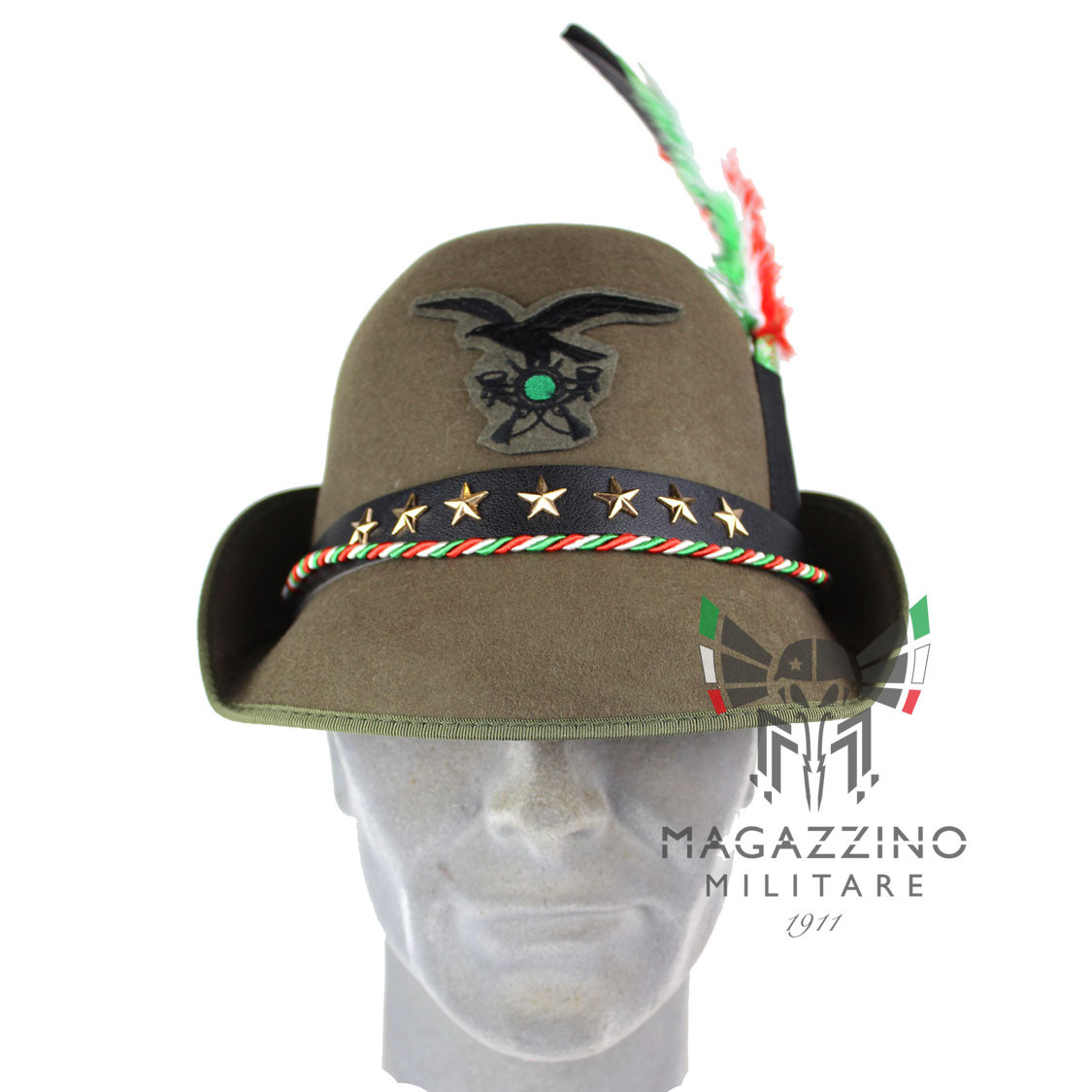 Cappello Alpino Congedante Adunata Alpini completo di Fregio e Penna